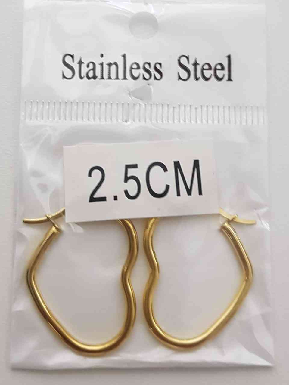 Cod.JYM-1743D-2,2.5,3CM aros corazon de acero dorada – Bijouterie Amor Mio